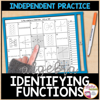 Identifying Functions | Function or Not a Function Practice Worksheet ...