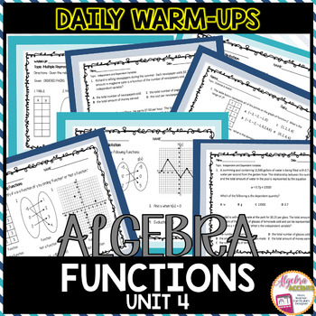 Algebra 1 Warm Ups Functions – Algebra Accents