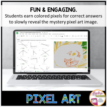 Digital Pixel Art Math Complementary Supplementary and Vertical Angles ...
