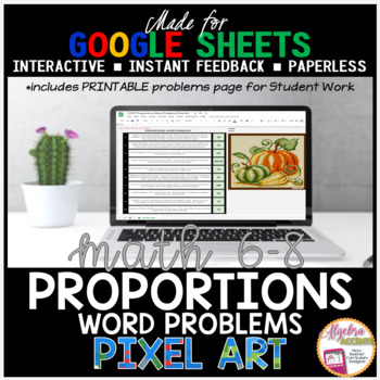Google Sheets Digital Pixel Art Proportions Word Problems – Algebra Accents