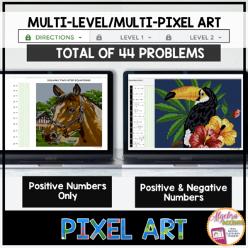 Google Sheets Digital Pixel Art Math Solving Two Step Equations ...